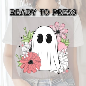 Cute Ghost DTF Transfers, Pink Ghost Dtf Transfer, Halloween DTF ...