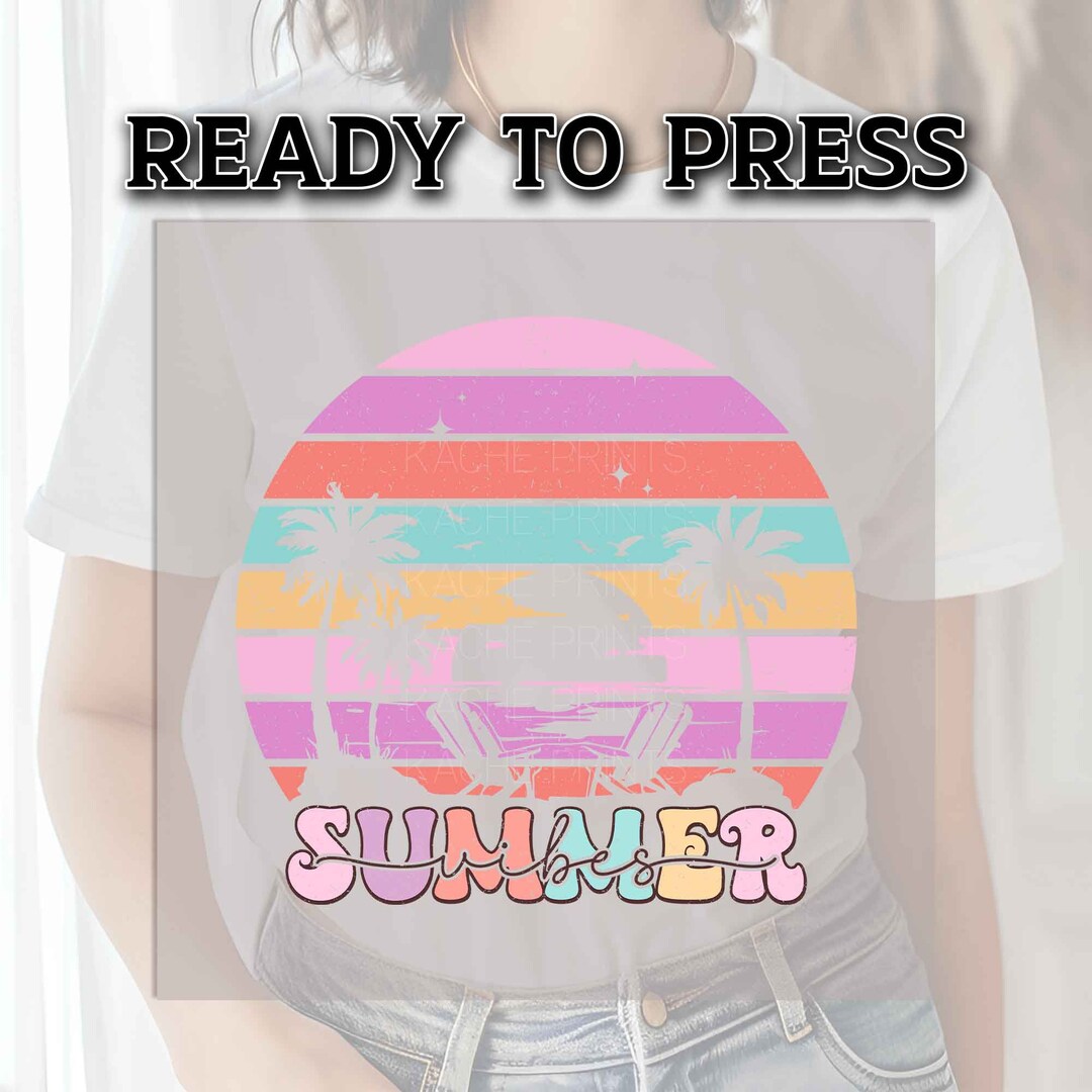 Summer Vibes DTF Transfers, Summer DTF Transfer, DTF Transfer Ready for Press, Heat Press ...