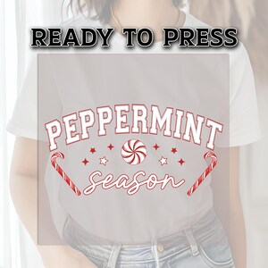 Peppermint Season DTF Transfers Ready for Press, Christmas DTF Prints ...