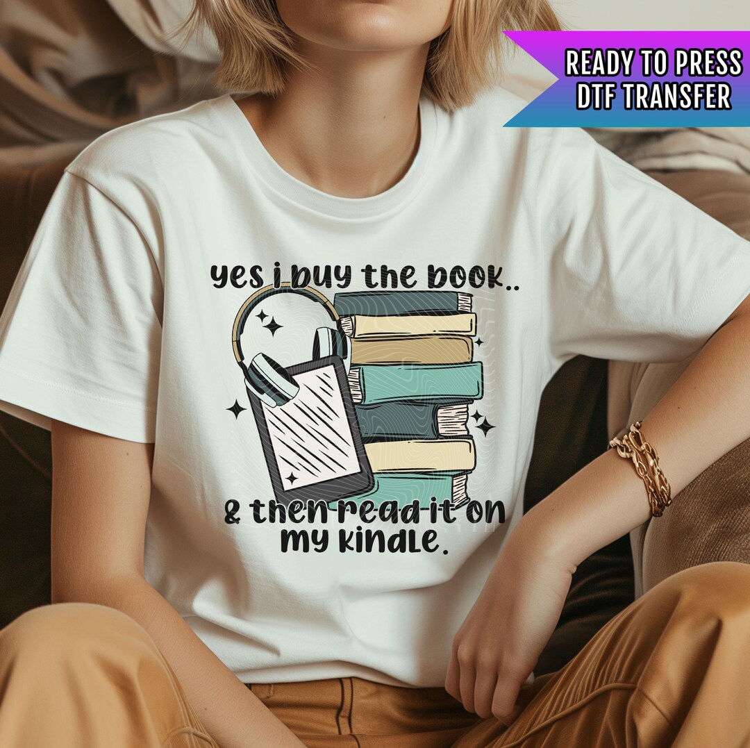 Book Lover DTF Transfer Ready for Press, Book DTF Prints, Heat Press ...