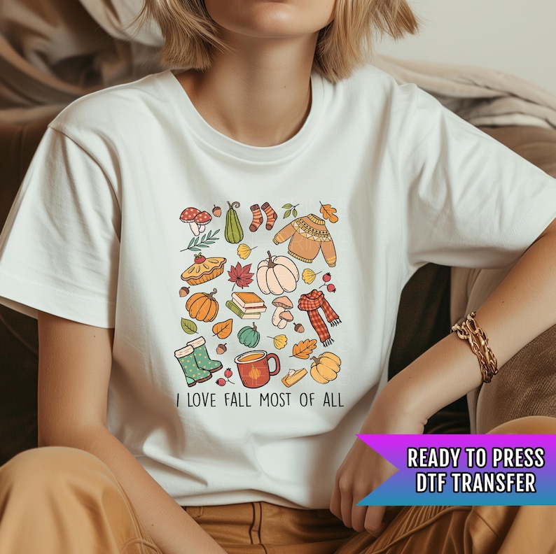 Fall DTF Transfer Ready for Press, Fall DTF Transfers, Autumn DTF ...