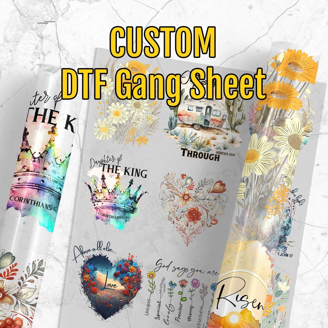 DTF Gang Sheet, DTF Transfer, Custom Gang Sheet, DTF Transfer Ready for Press, Heat Press ...