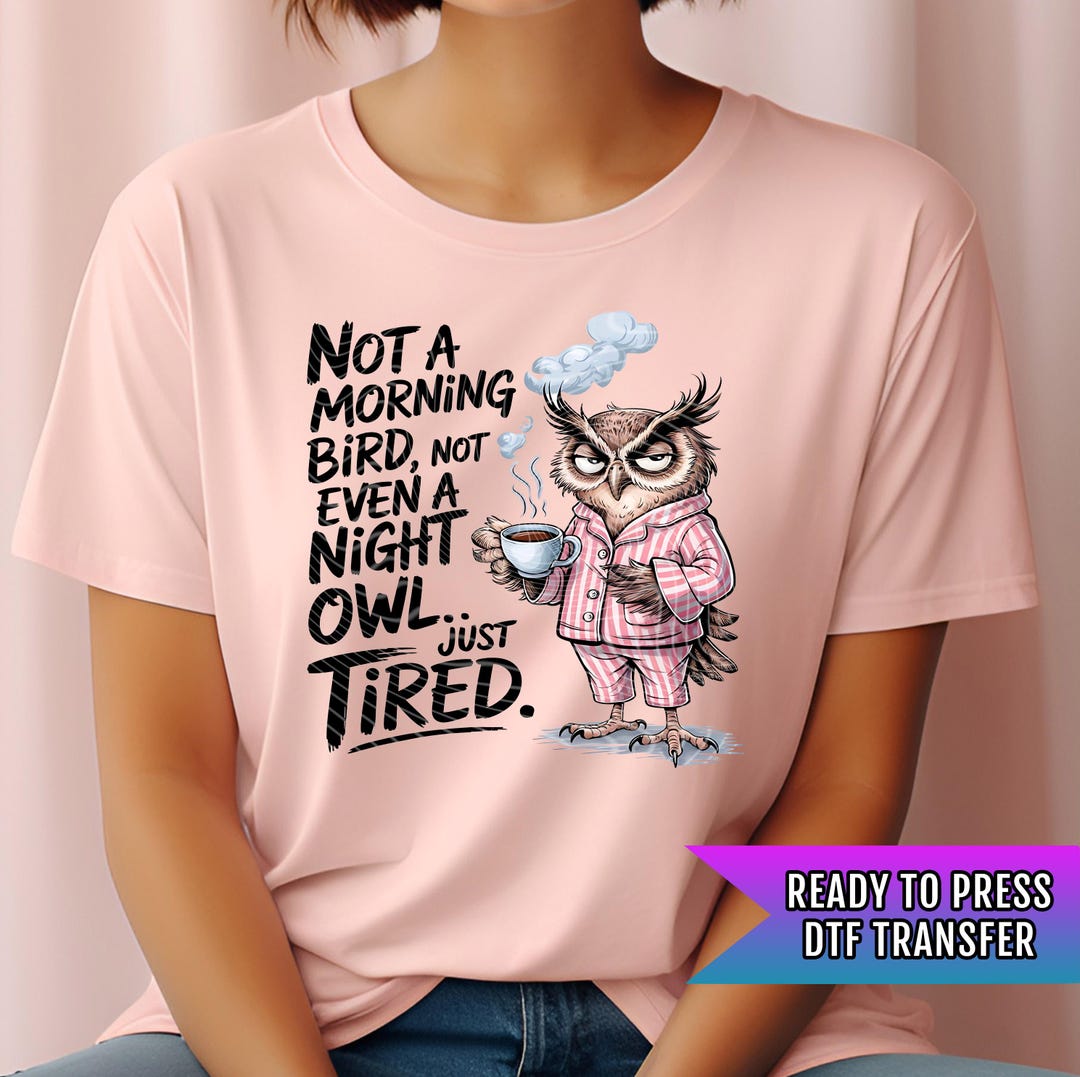 Funny Owl DTF Transfers Ready for Press, Animal DTF Prints, Heat Press ...
