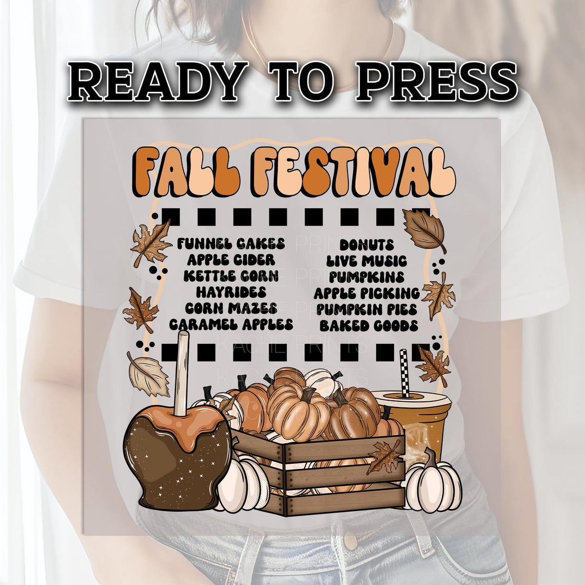 Fall Festival DTF Transfer Ready for Press, Fall DTF Transfers, Autumn ...