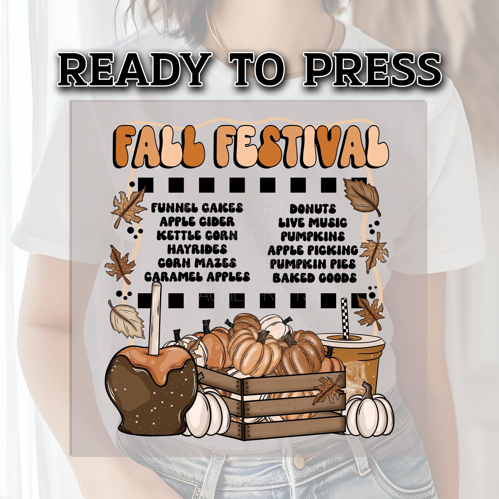 Fall Festival DTF Transfer Ready for Press, Fall DTF Transfers, Autumn ...