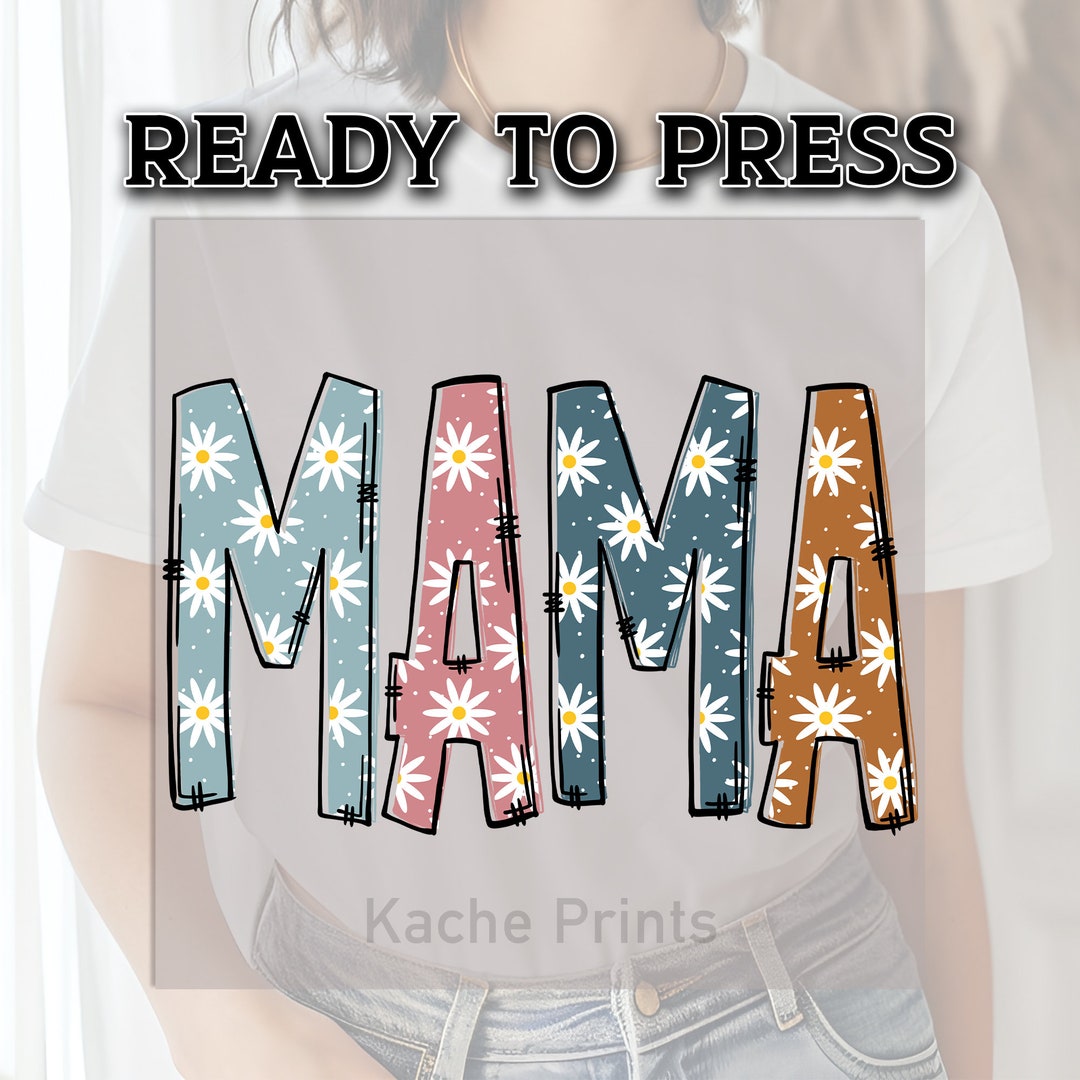 Floral Mama DTF Transfer, Mama DTF Print, DTF Transfer Ready for Press ...