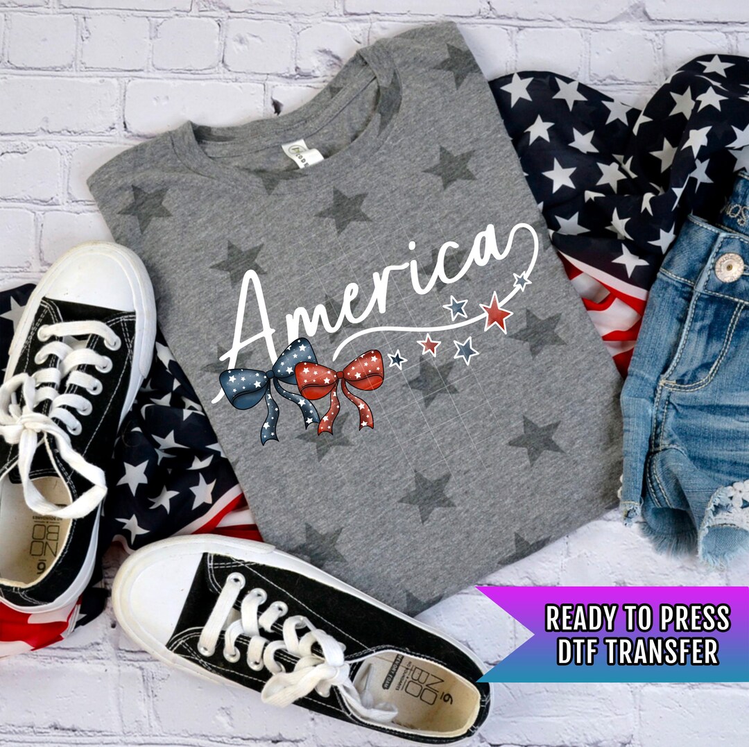 America DTF Transfer Ready for Press, Patriotic DTF Prints, Heat Press ...