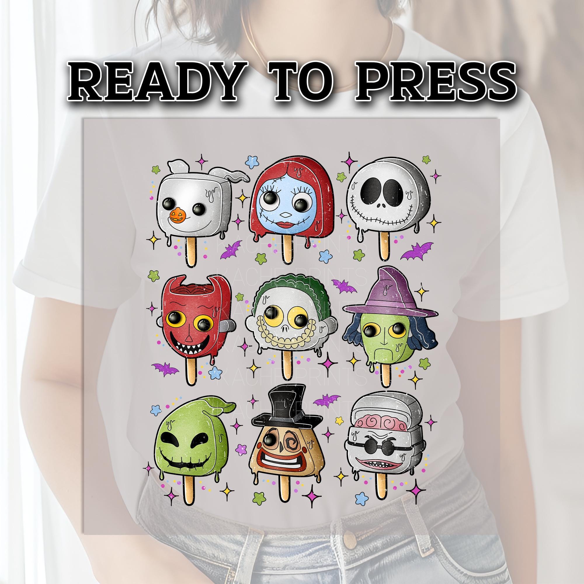 Nightmare Popsicle DTF Transfer, Halloween DTF Transfer Ready for Press ...