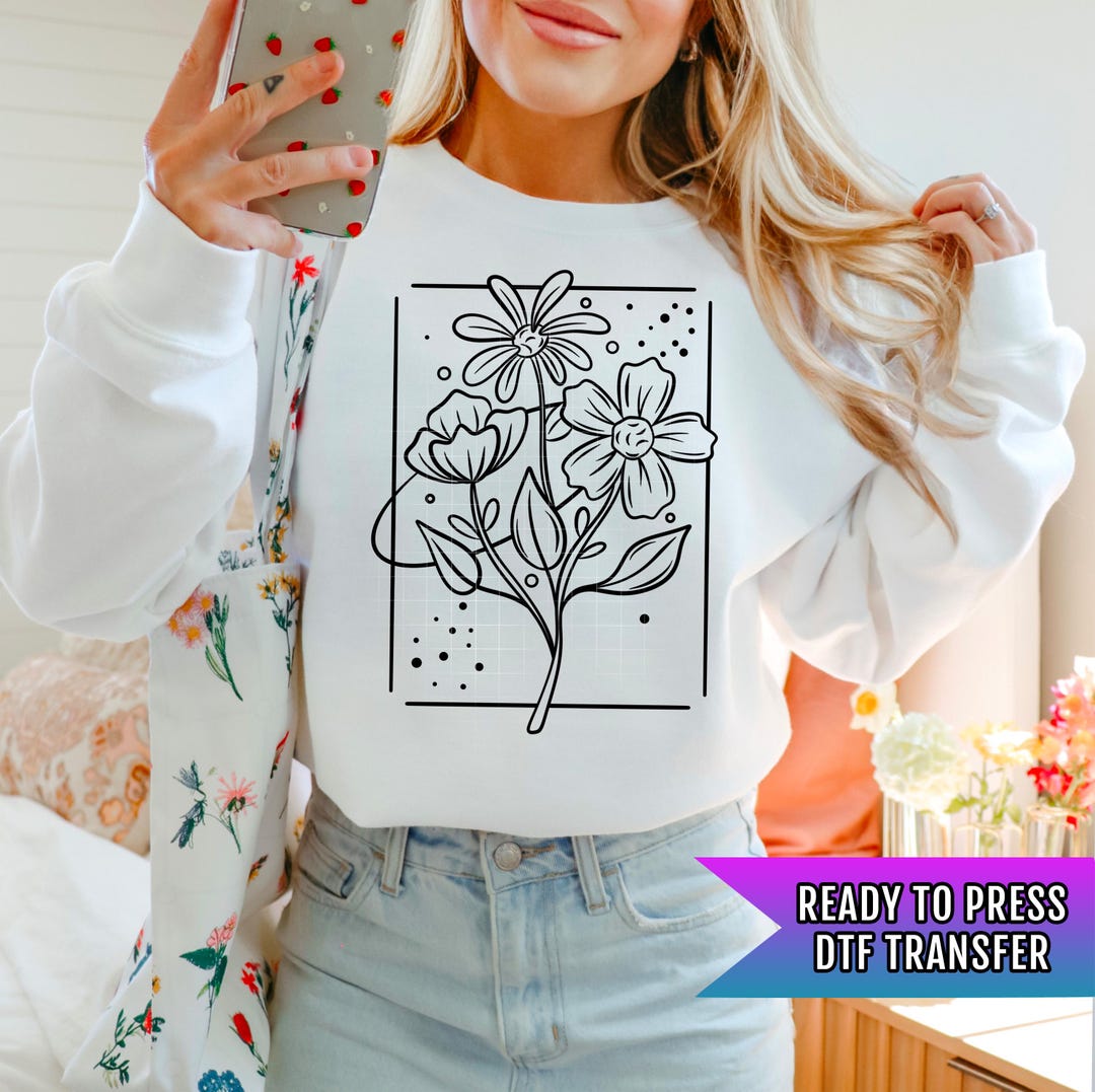 Florals DTF Transfer Ready for Press, Spring Dtf Print, Floral DTF ...