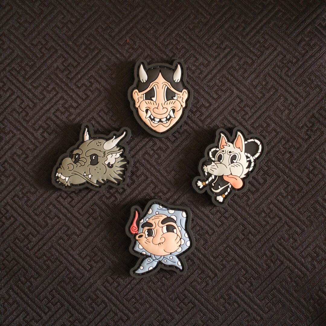 4-pack Vintage Cartoon Style Japanese Ranger Eye PVC Patches – Vintage ...