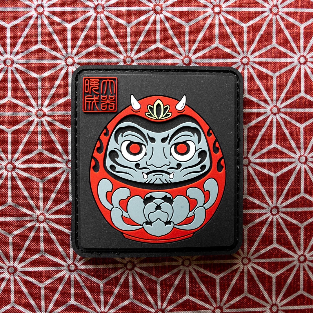 Oni Daruma PVC Morale Patch With Hook and Loop Backing – Unique Rubber Patch for Bags, Backpacks ...