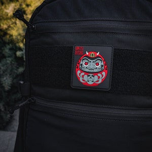 Oni Daruma PVC Morale Patch With Hook and Loop Backing Unique Rubber Patch for Bags, Backpacks ...