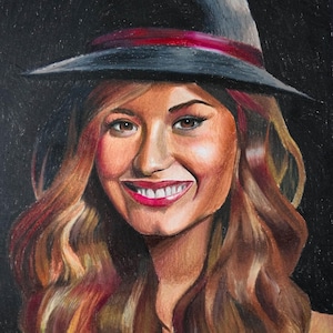 Demi Lovato Realistic Portrait Art - Colored Pencil Drawing A4 ...