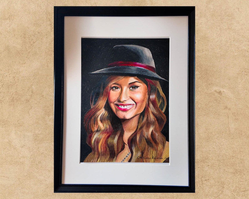 Demi Lovato Realistic Portrait Art - Colored Pencil Drawing A4 ...