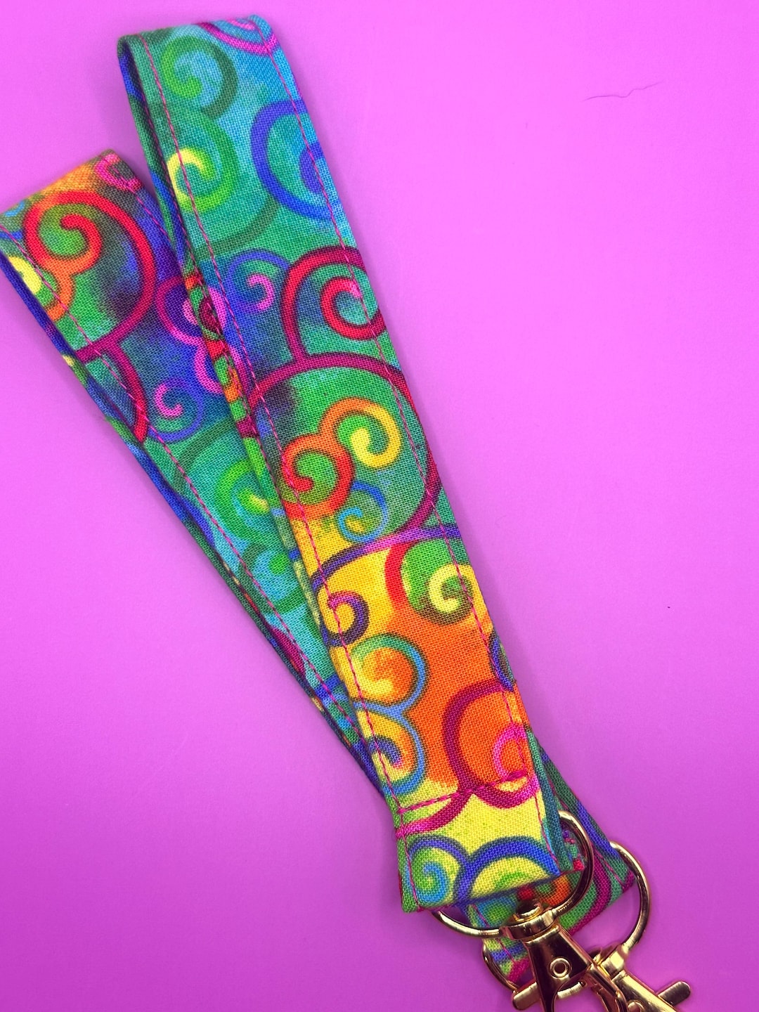 Rainbow Swirl Keychain Wristlet / Phone Strap / Keychain Wristlet / Key ...