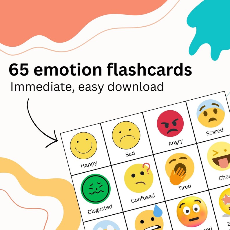 Emotion Flashcards; 65 Emotion Face Cards, Communication Cards ...