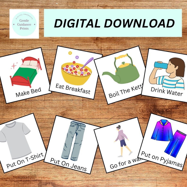 Daily Routine Cards, 60 Communication Cards, Printable Visual Aid ...