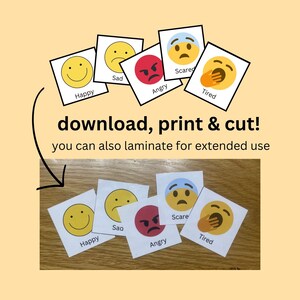 Emotion Flashcards; 29 Emotion Face Laminated Cards, Communication ...