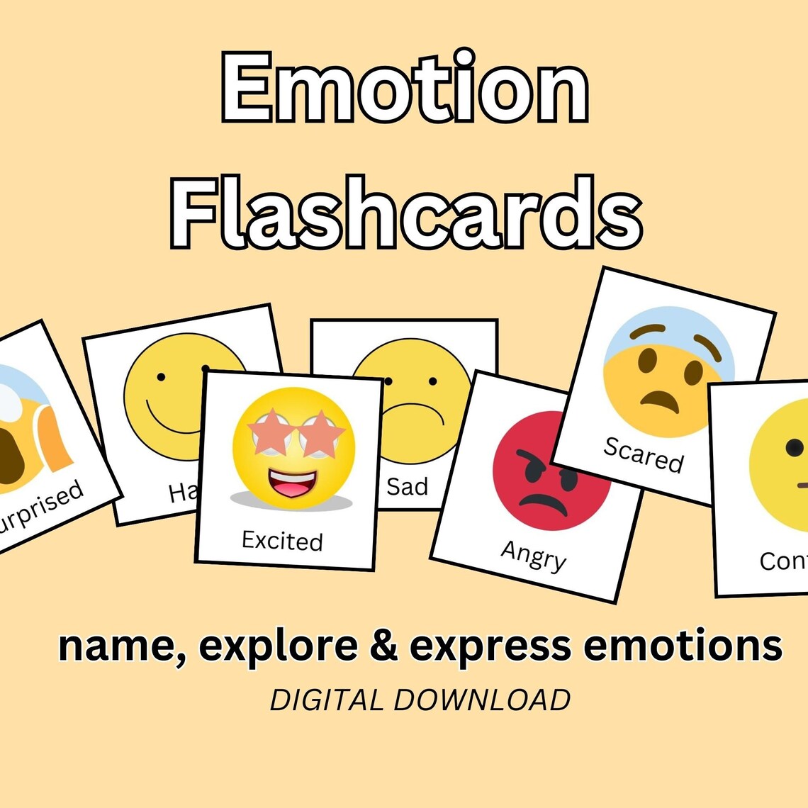 Emotion Flashcards 29 Emotion Face Laminated Cards, Communication Cards ...