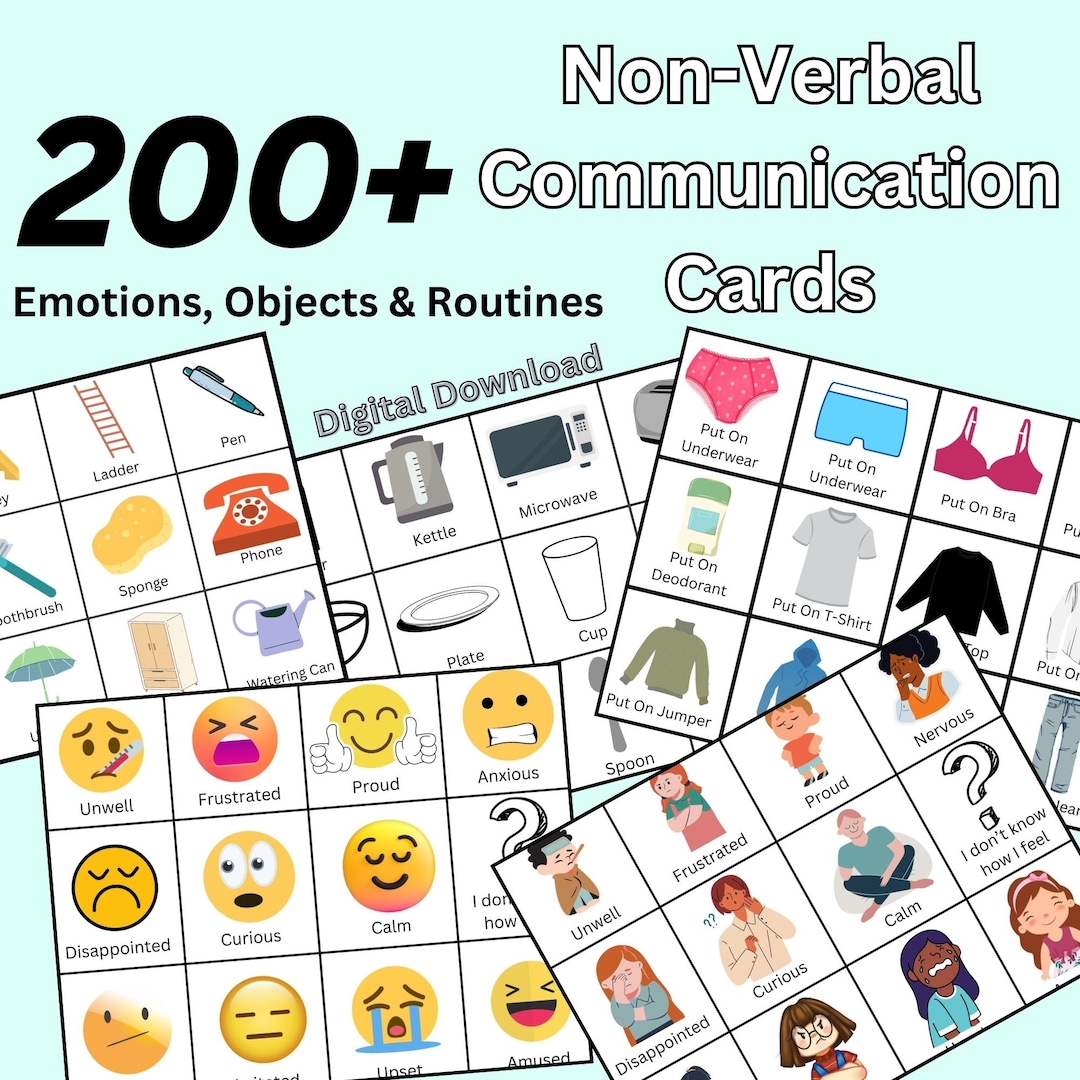 Non Verbal Communication Cards; 200+ Flashcards, Emotions, Feelings ...