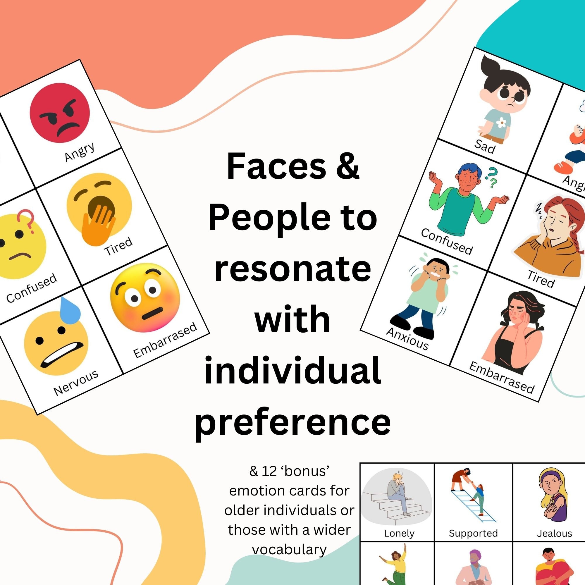 Emotion Flashcards 65 Emotion Face Cards, Communication Cards, Feelings ...