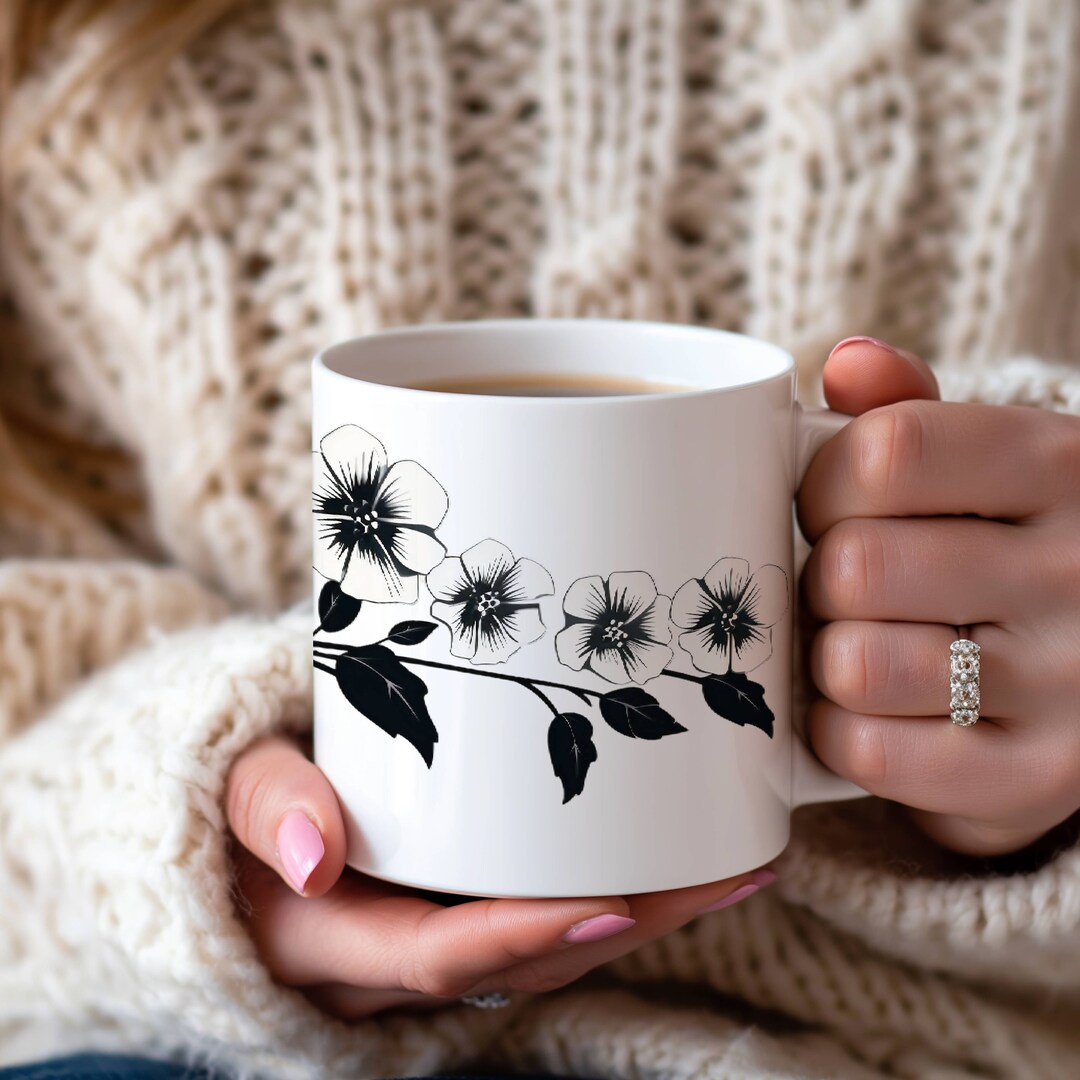 Primrose Flower Mug Floral Coffee Mug Boho Flower Print Mug Cute ...