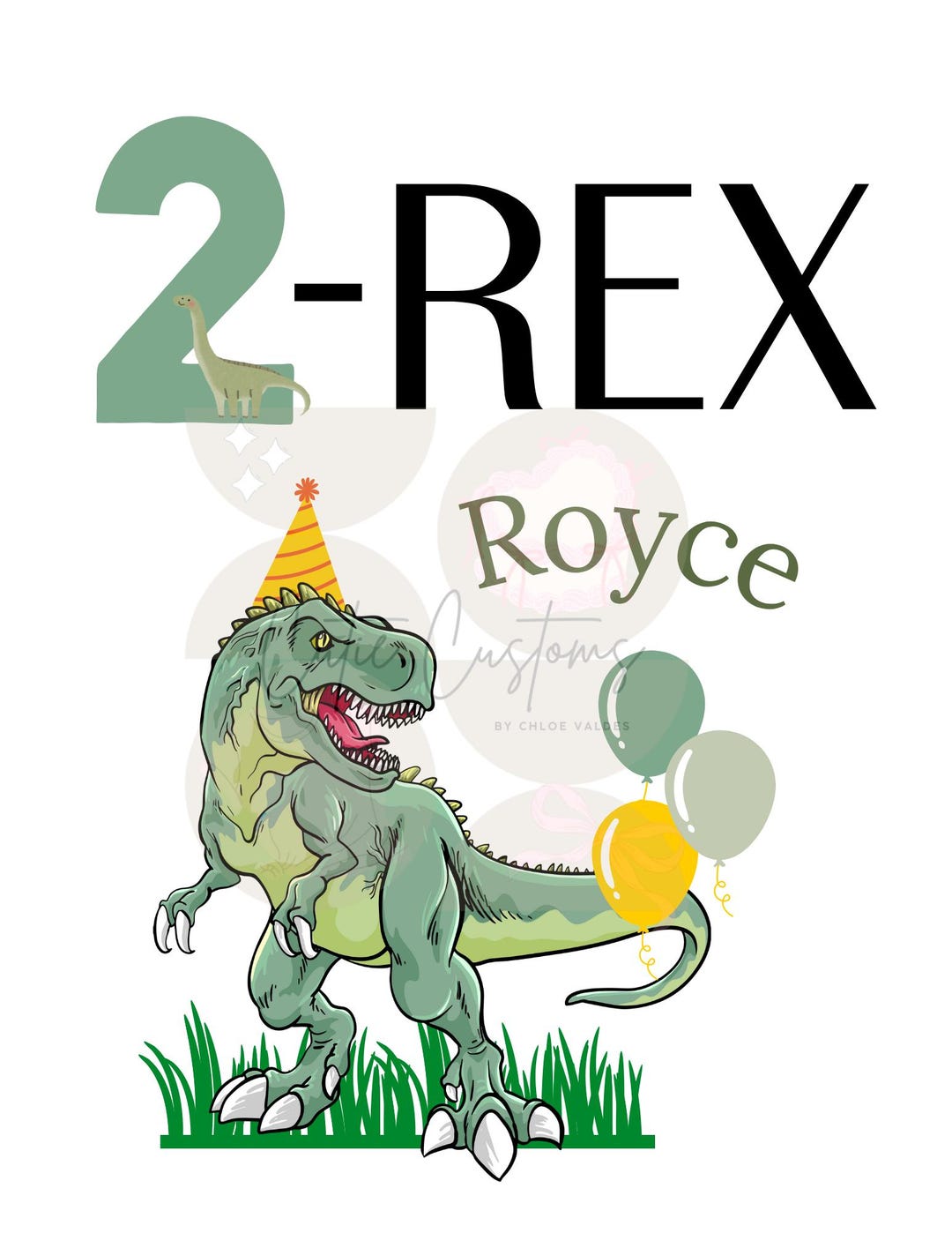 Custom Two-rex Dinosaur PNG: Birthday Boy T-shirt Design (digital ...