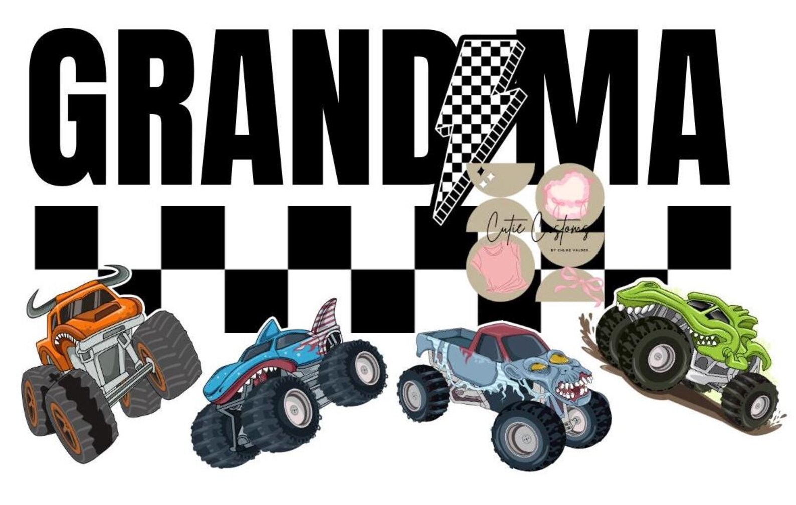 Monster Truck Grandma PNG: Racing Design for Cricut (digital Download ...