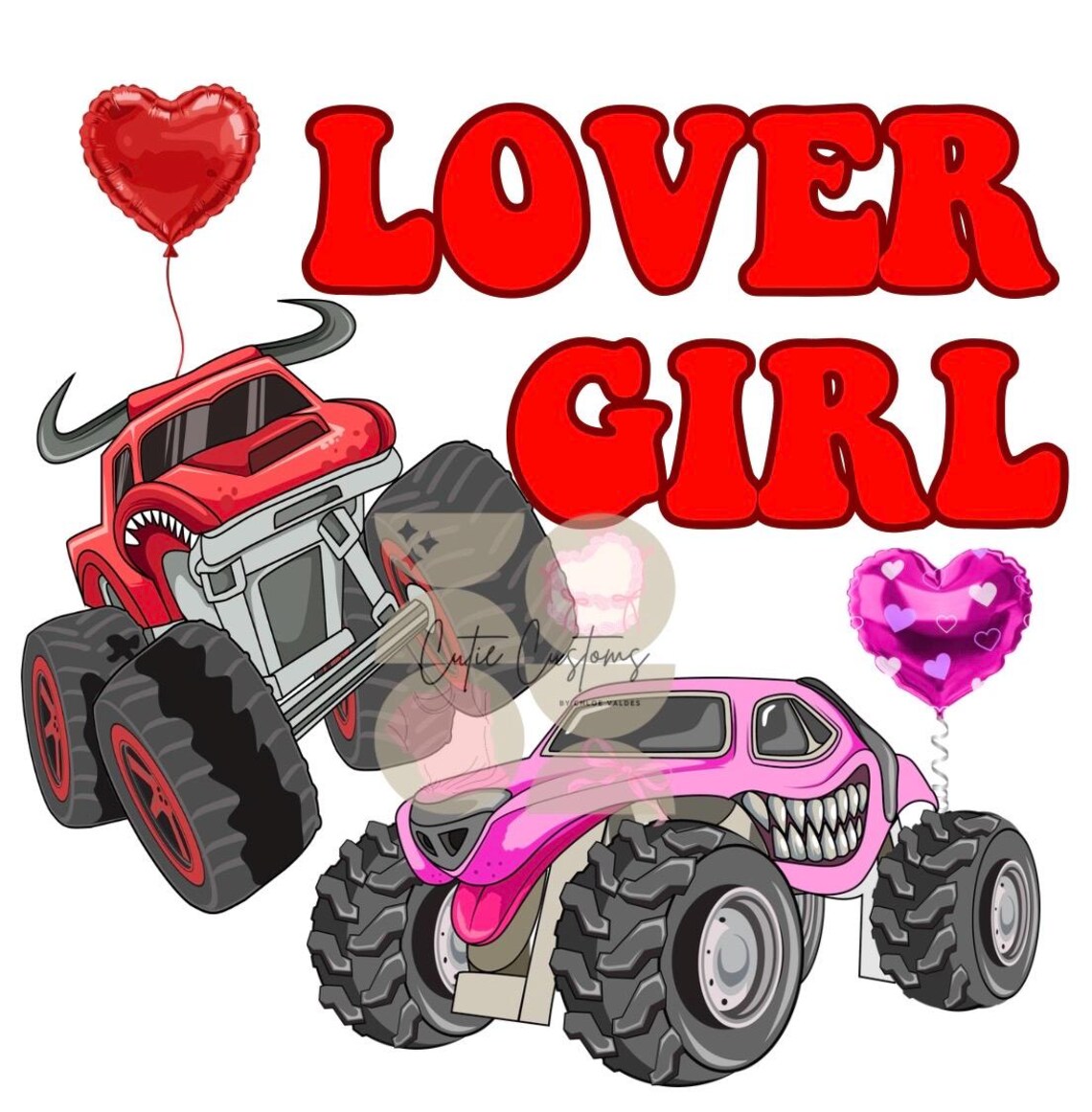 Valentines Monster Truck PNG: Racing Design (digital Download) Lover ...
