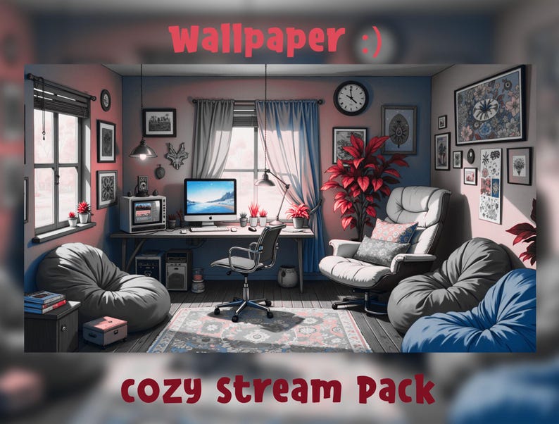 Aesthetic Cozy Stream Overlay Pack – Twitch & Youtube Screens (digital ...