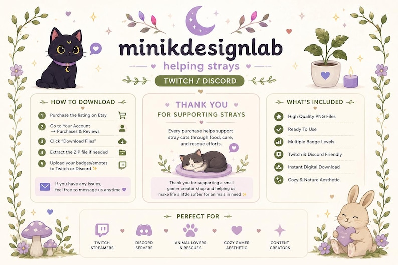 Cozy Mug Stream Badges | Cottagecore Floral Discord Icons (digital ...