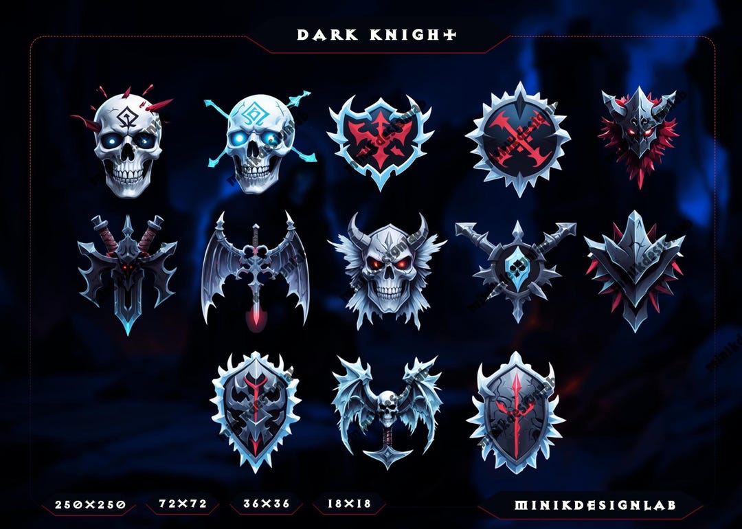 Dark Knight Sub Badge Set & Wallpaper Pack – Ultimate Gamer Icons for ...