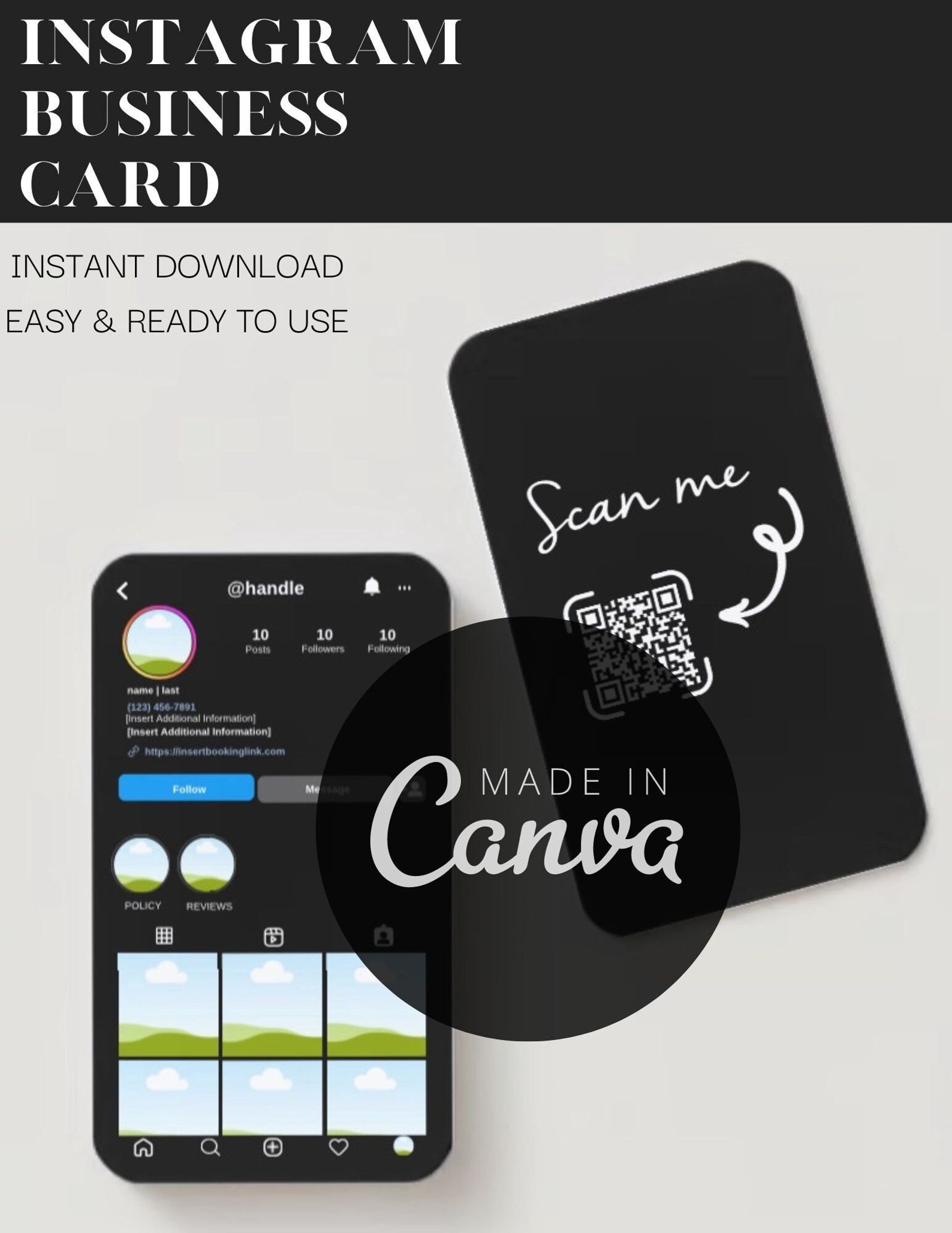 Instagram Business Cards - Etsy