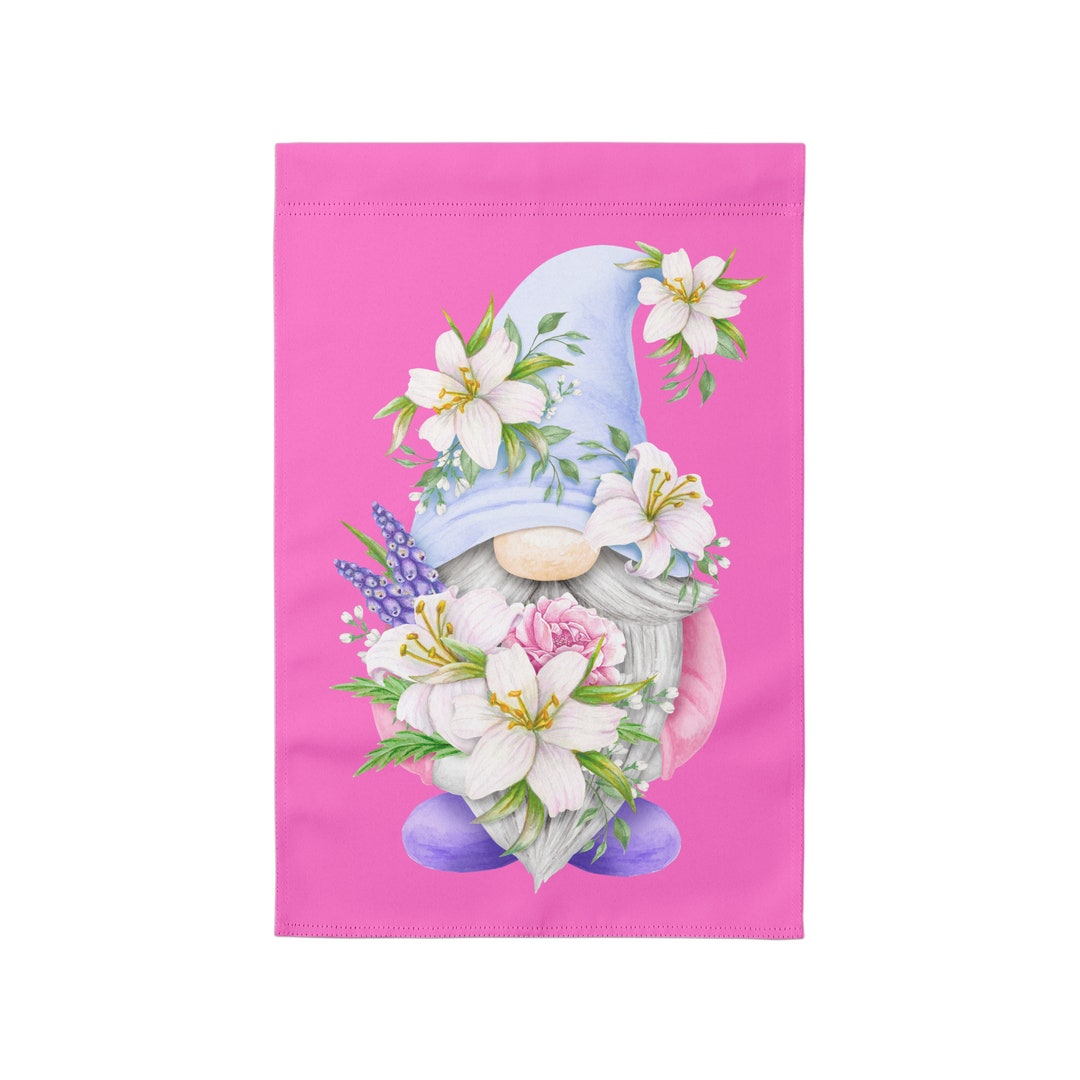 Pink Spritely Garden Gnome Flag Garden Accessories - Etsy