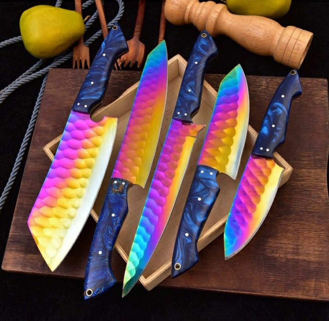 Custom Handmade D2 5 Pieces Kitchen Chef Knives Set - Etsy