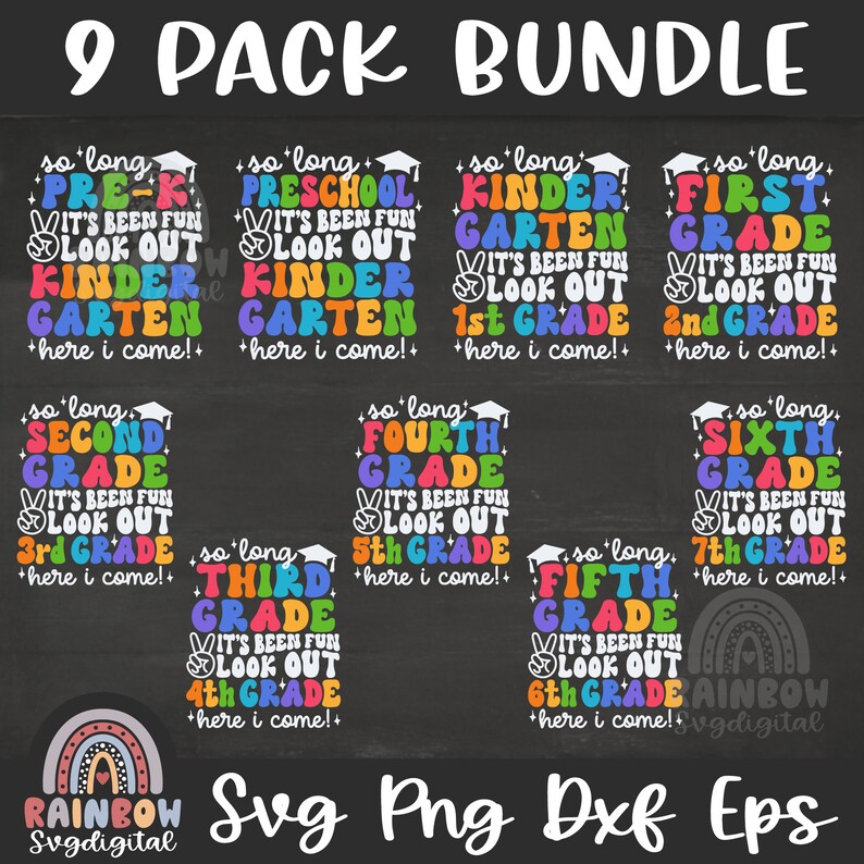 So Long Pre-k It's Been Fun Look Out Kindergarten Here I Come Svg ...