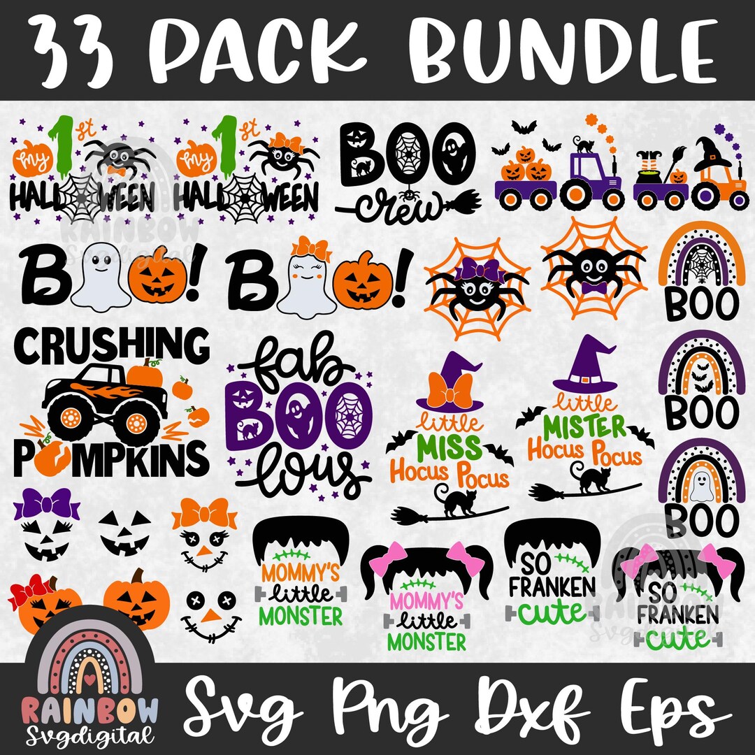 Halloween Svg Png Bundle, Witch Svg, Ghost Dxf, Kids Halloween SVG ...