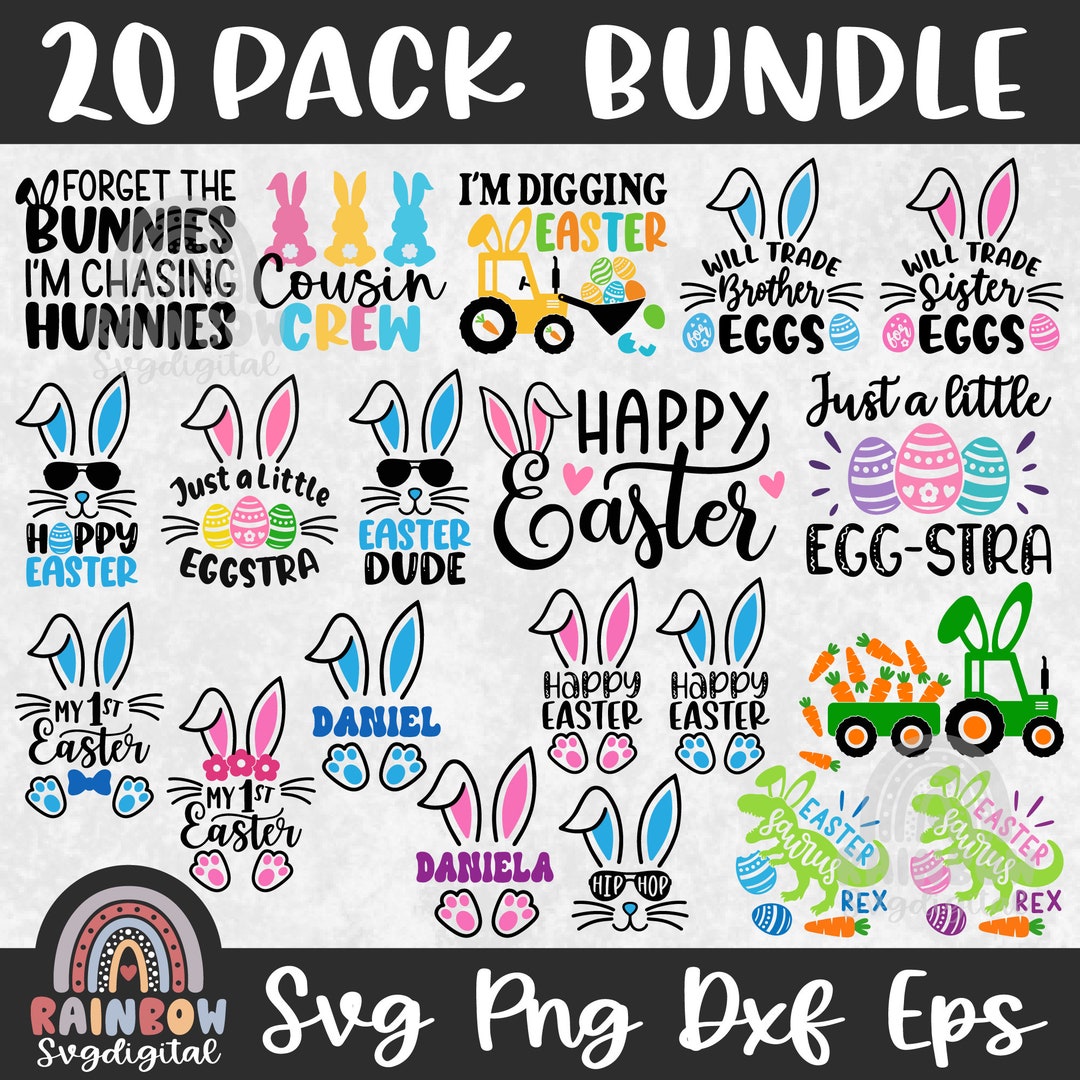 Easter SVG PNG Bundle, Happy Easter Svg, Easter Bunny SVG, Easter ...