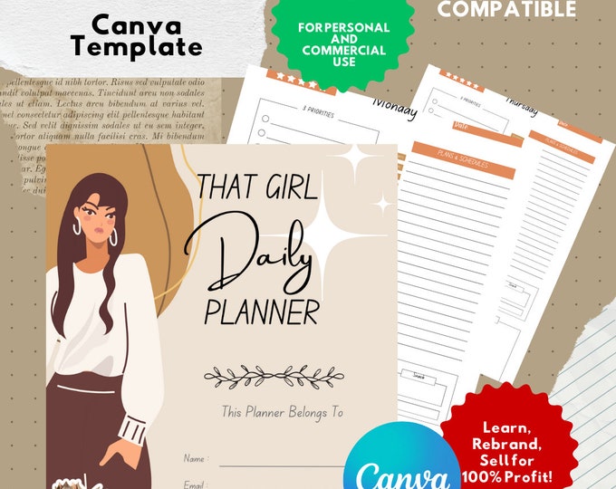 That Girl Planner, Template, Canva Template, Digital Download, That ...