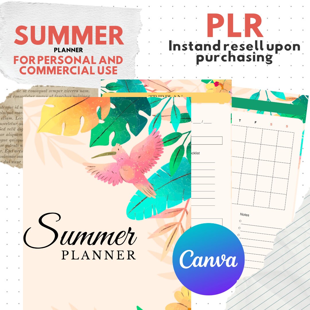 Summer Planner Canva Template: Printable & Editable (PLR) - Etsy
