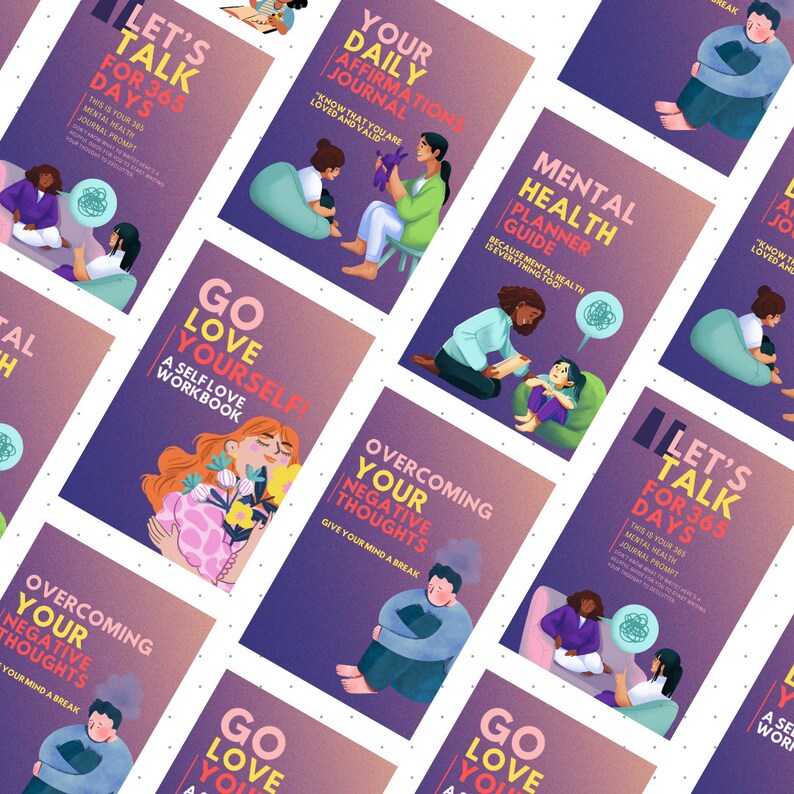 Ultimate Self-love Mental Wellbeing Canva Templates Bundle Daily ...