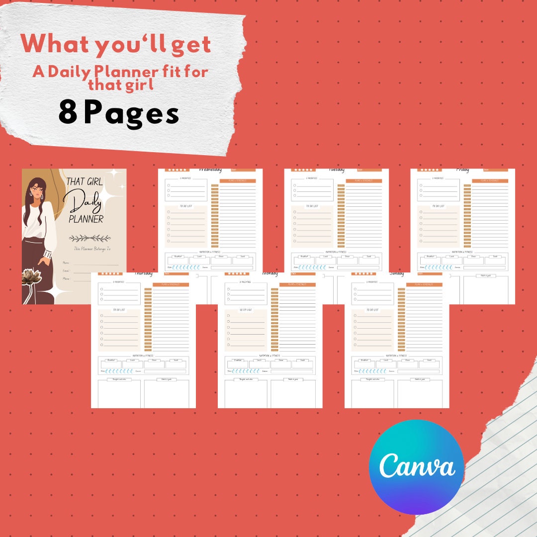 PLR That Girl Daily Planner Digital and Printable Personal & Commercial ...