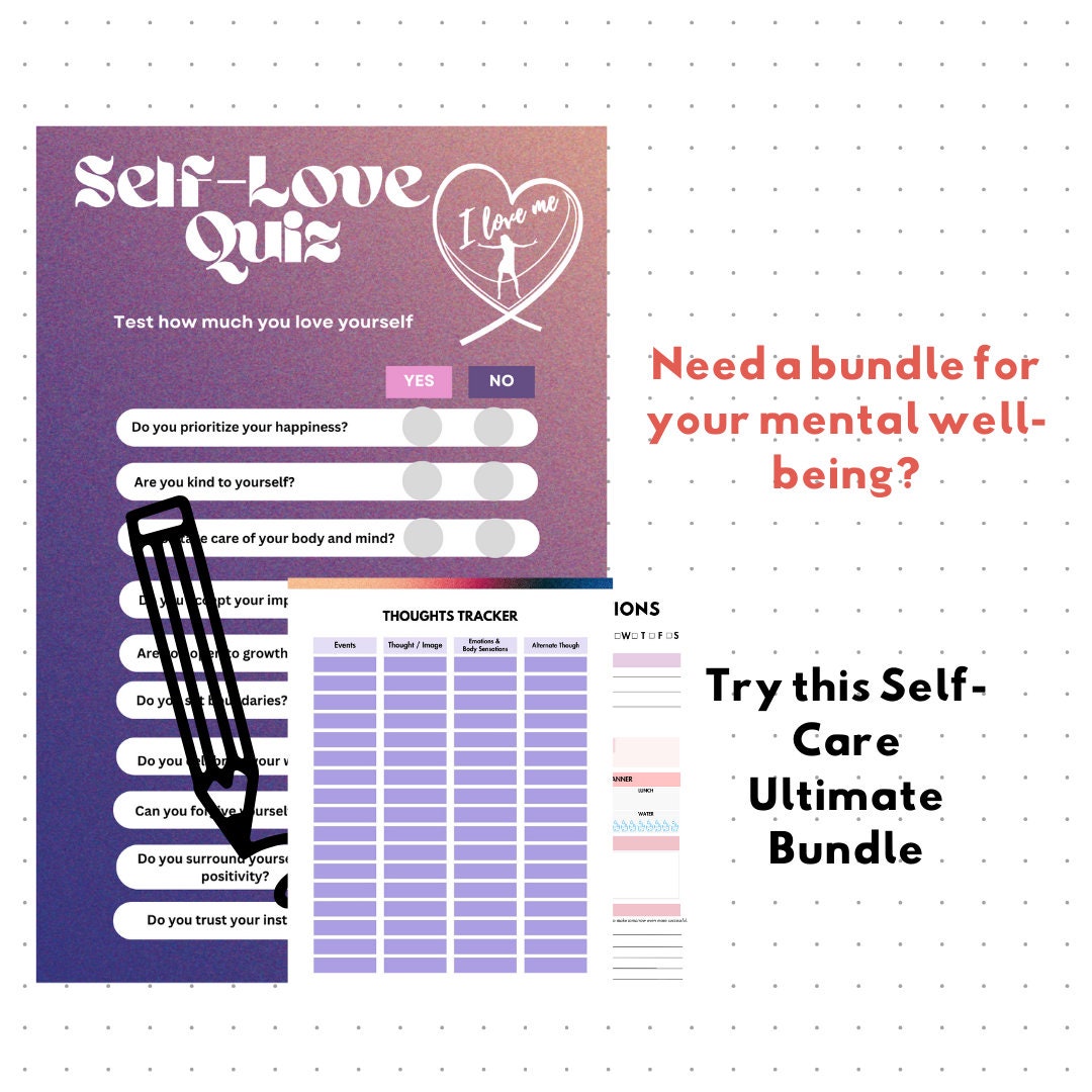 Ultimate Self-love Mental Wellbeing Canva Templates Bundle Daily ...