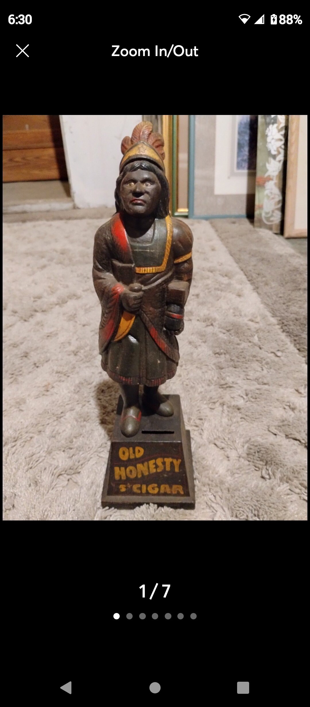 Vintage xonex Cleve, Oh made in China Cigar Store Indian Chief Iron Art ...