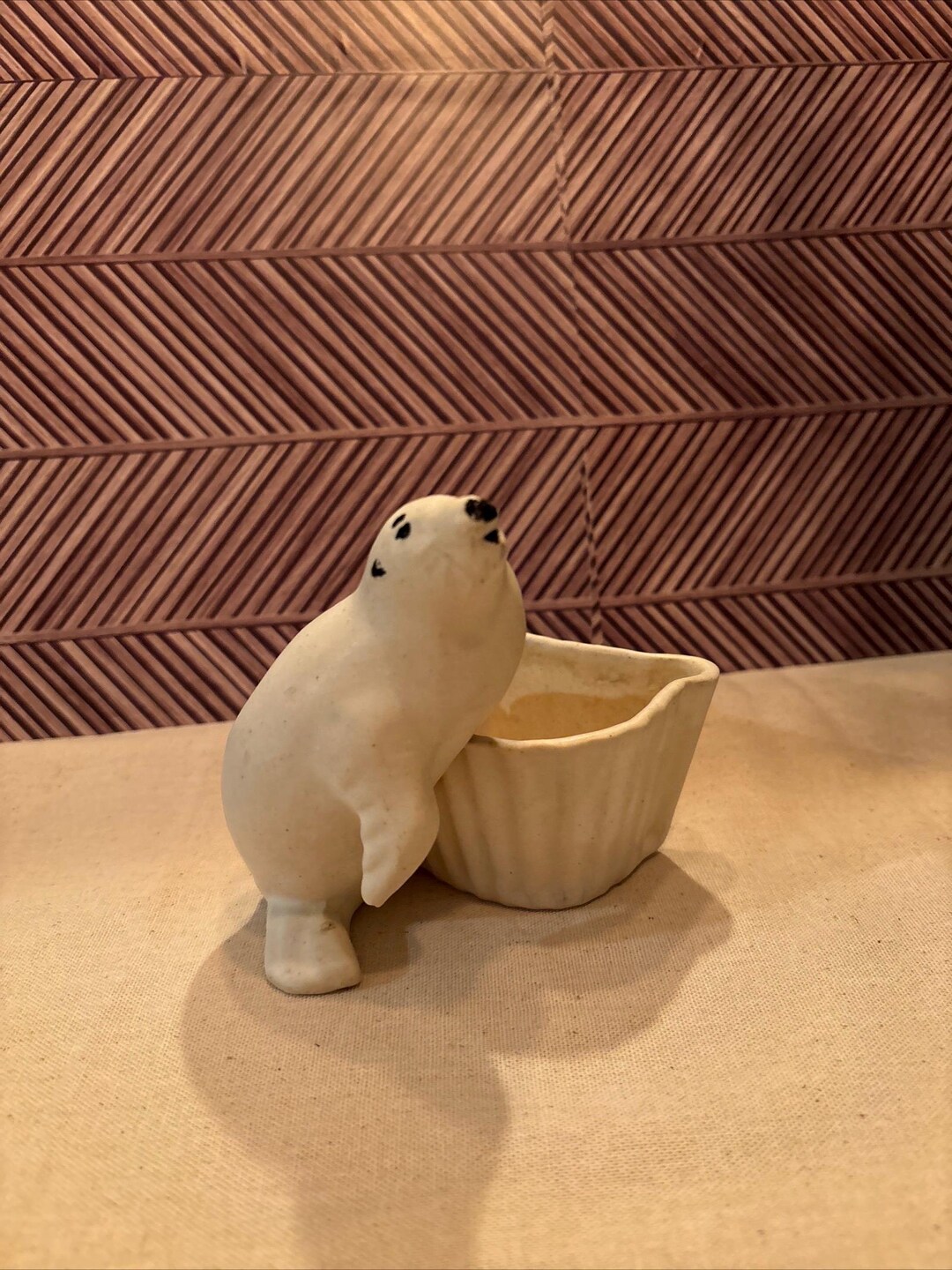 Rare Niloak Seal Sea Lion Planter Cream Color - Etsy