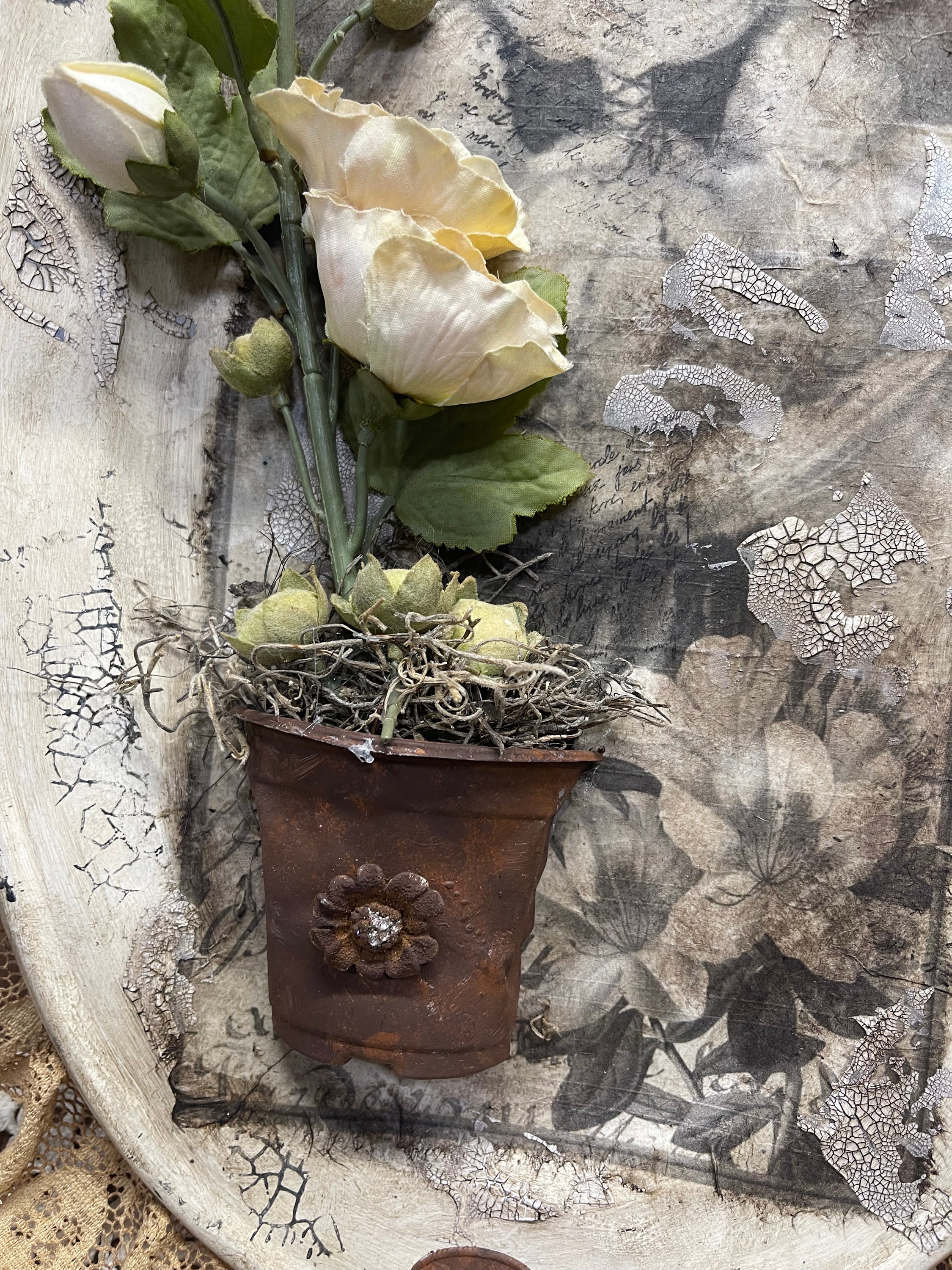 Upcycled Silver Platter With Antique Looking Picture of a Little Girl ...