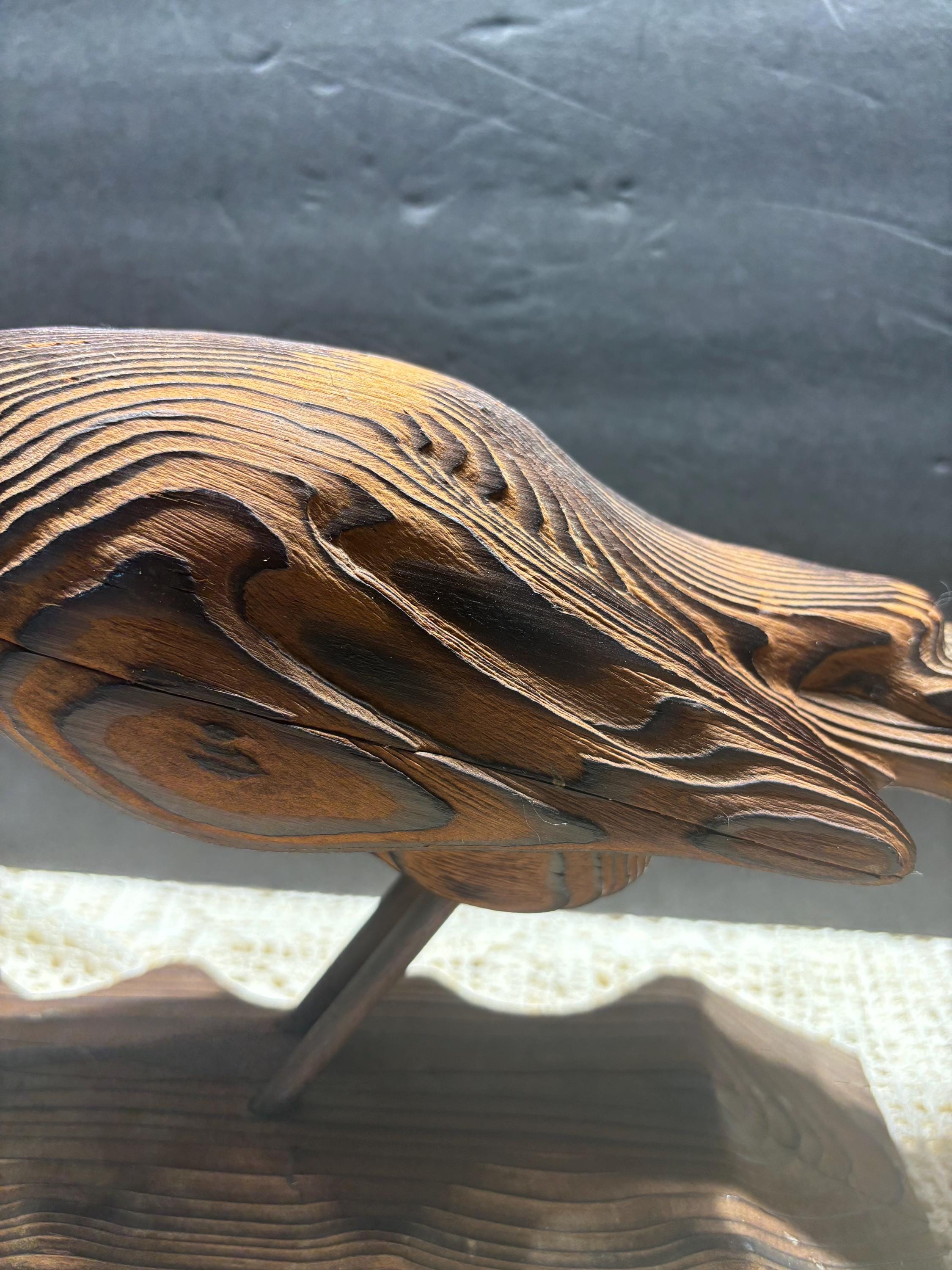 22in. Hand Carved Roadrunner on Stand Folk Art Style Rare Find - Etsy