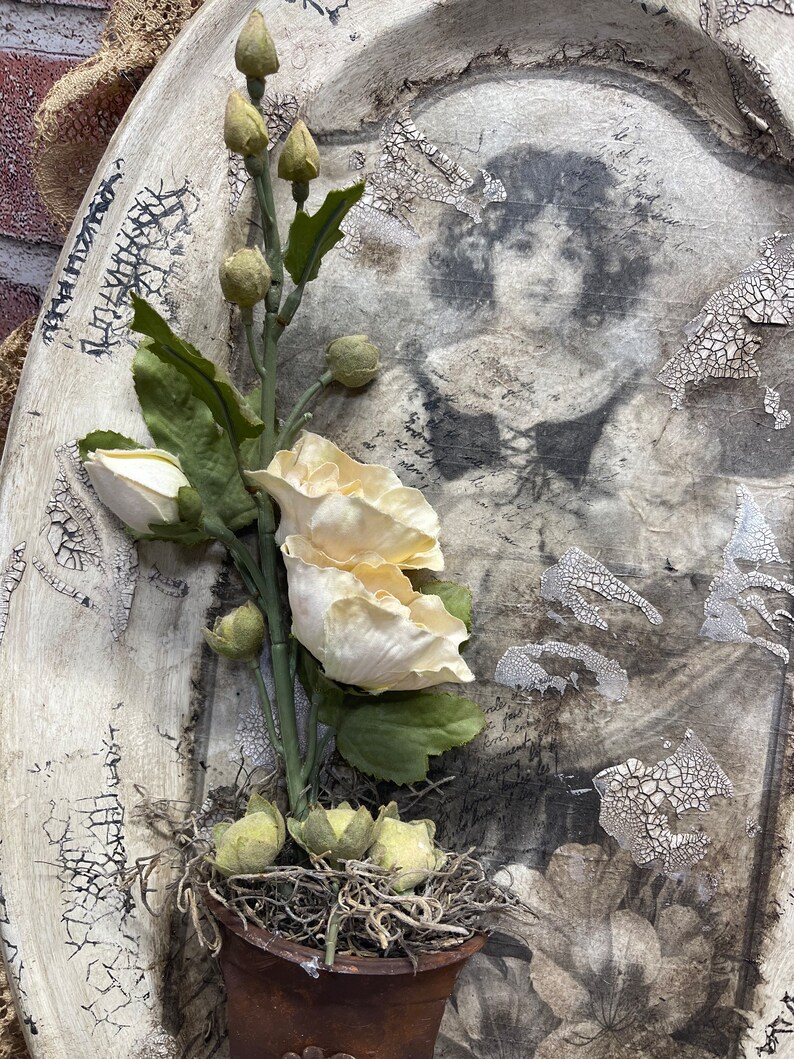 Upcycled Silver Platter With Antique Looking Picture of a Little Girl ...