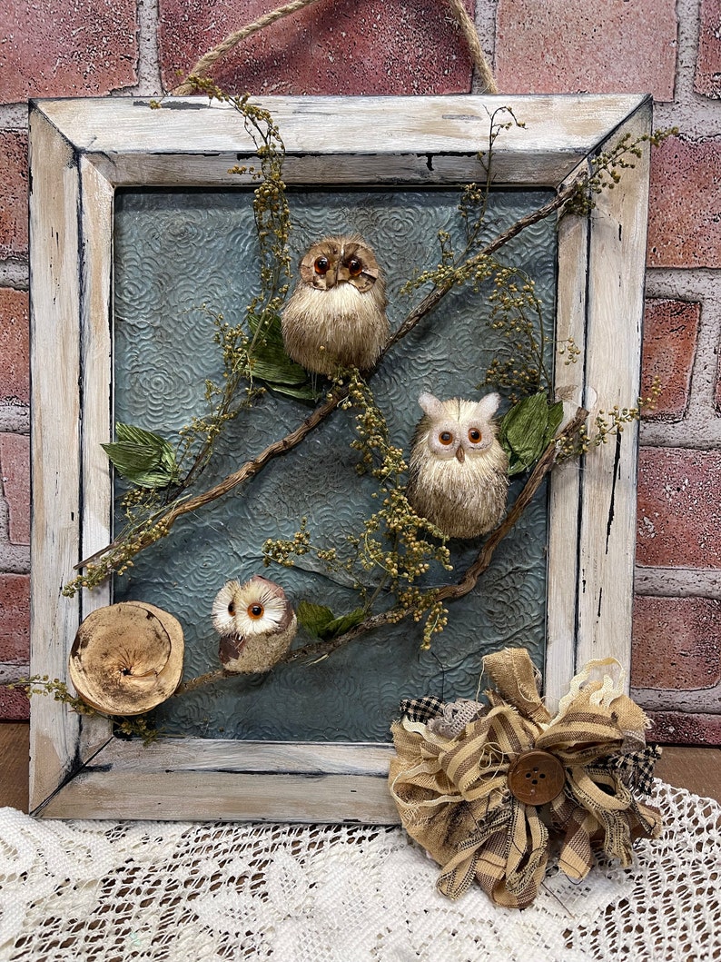 Upcycled Frame With Owls - Etsy
