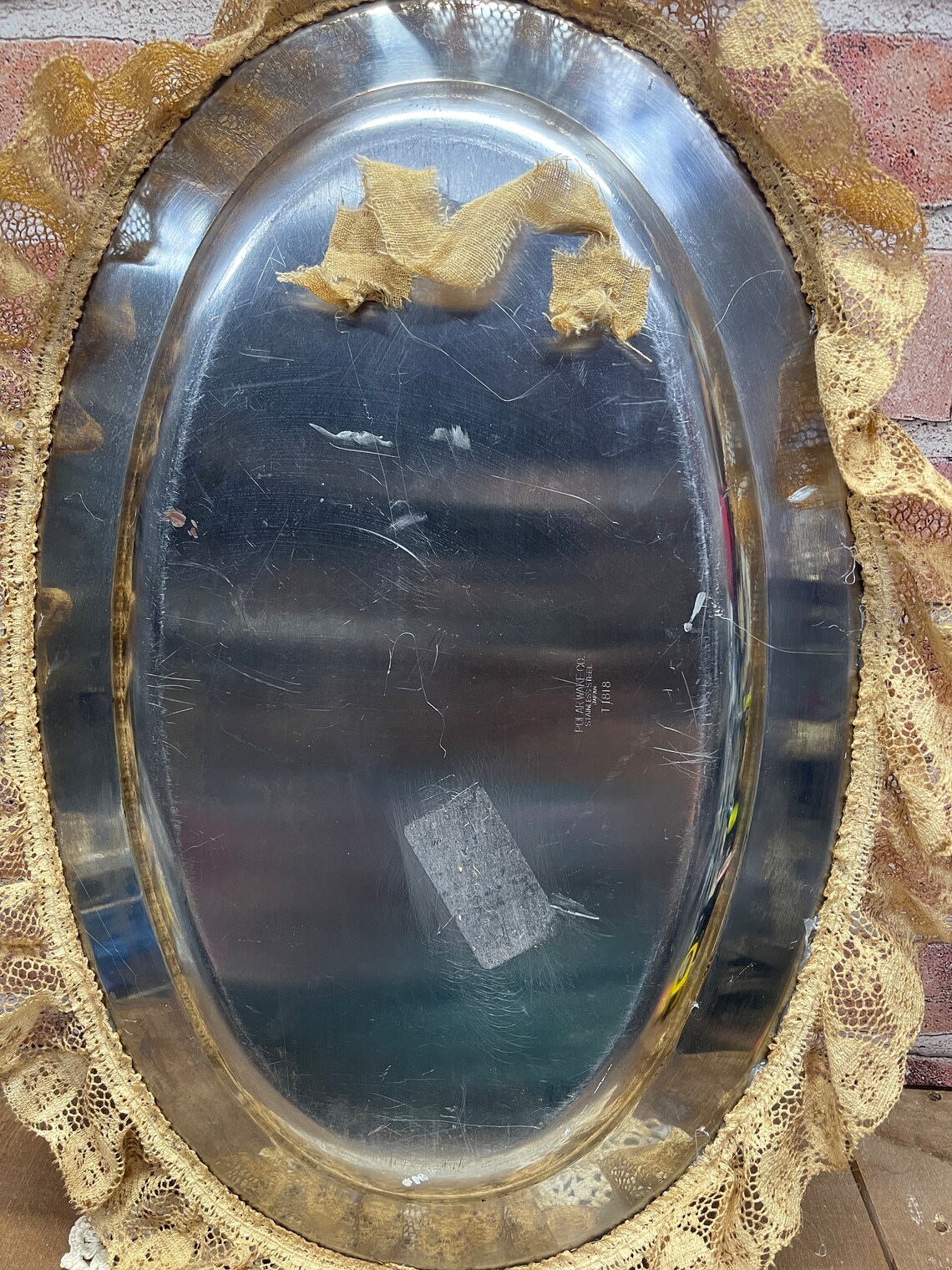 Upcycled Silver Platter With Antique Looking Picture of a Little Girl ...